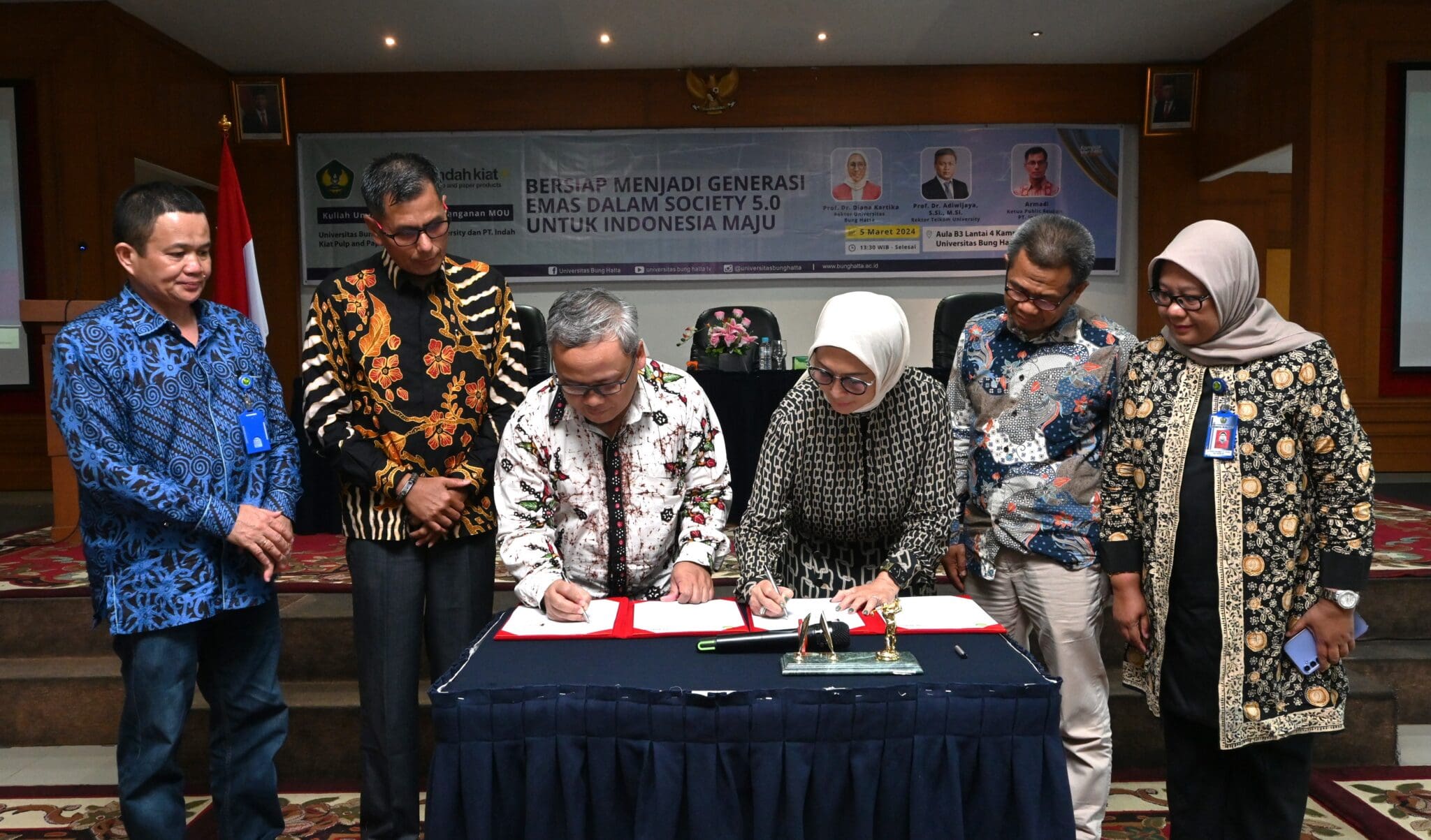 Perluas Jaringan, Universitas Bung Hatta Tandatangani MoU dengan Telkom University dan PT.Indah ...